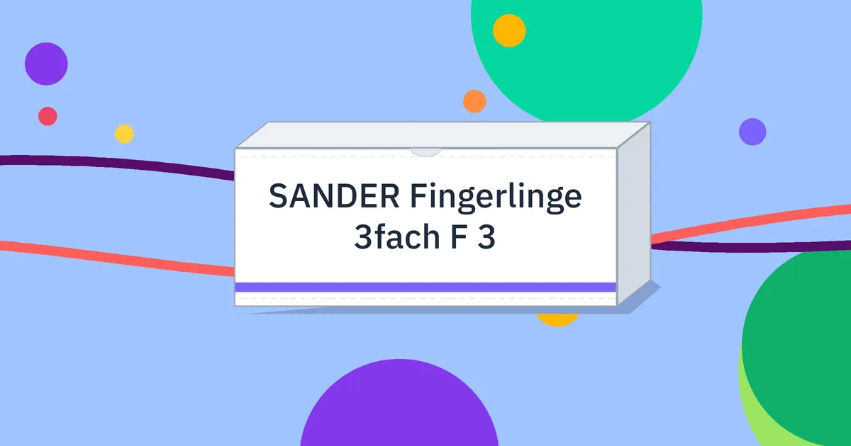 Symbolbild: Packung mit der Aufschrift SANDER Fingerlinge 3fach F 3 (PZN 00901358) – Verfügbarkeit und Bezug in Apotheken in Frankfurt am Main