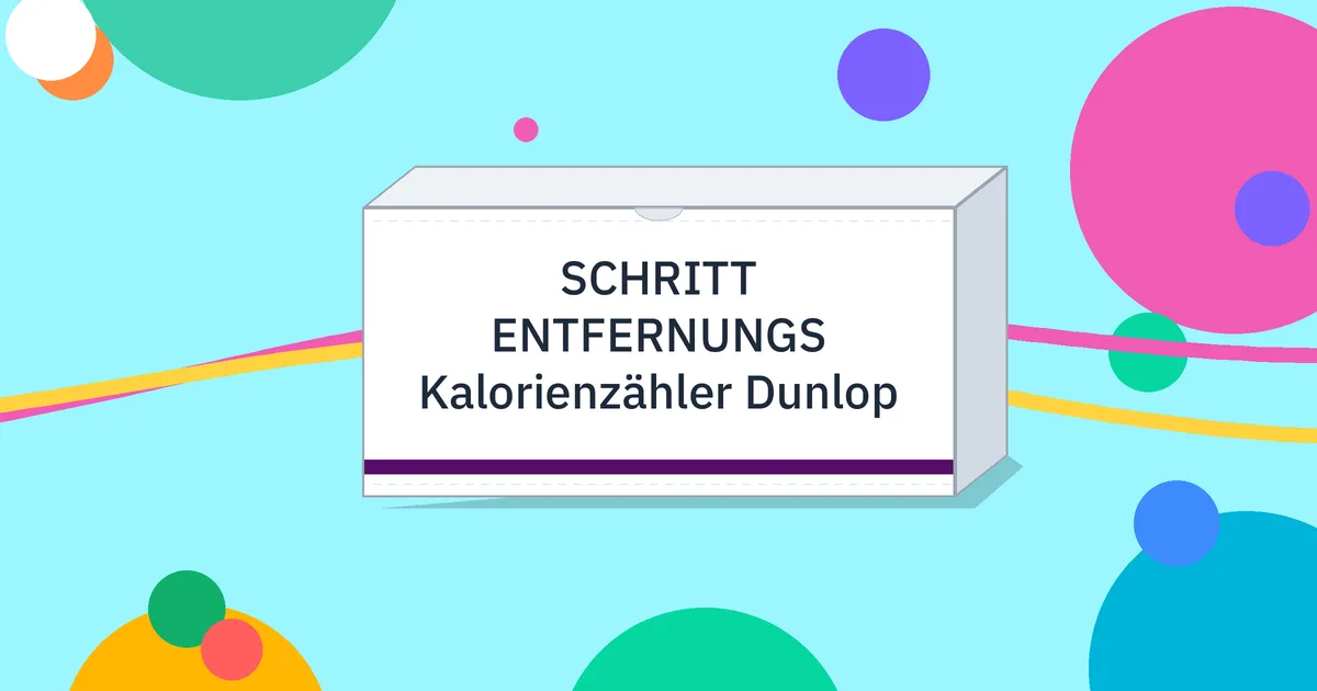 Symbolbild: Packung mit der Aufschrift SCHRITT ENTFERNUNGS Kalorienzähler Dunlop (PZN 15633917) – Verfügbarkeit und Bezug in Apotheken in Frankfurt am Main
