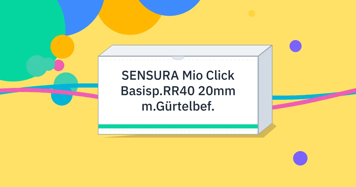 Symbolbild: Packung mit der Aufschrift SENSURA Mio Click Basisp.RR40 20mm m.Gürtelbef. (PZN 10202532) – Verfügbarkeit und Bezug in Apotheken in Frankfurt am Main