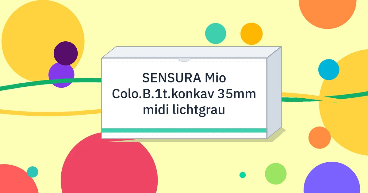Symbolbild: Packung mit der Aufschrift SENSURA Mio Colo.B.1t.konkav 35mm midi lichtgrau (PZN 12547910) – Verfügbarkeit und Bezug in Apotheken in Frankfurt am Main