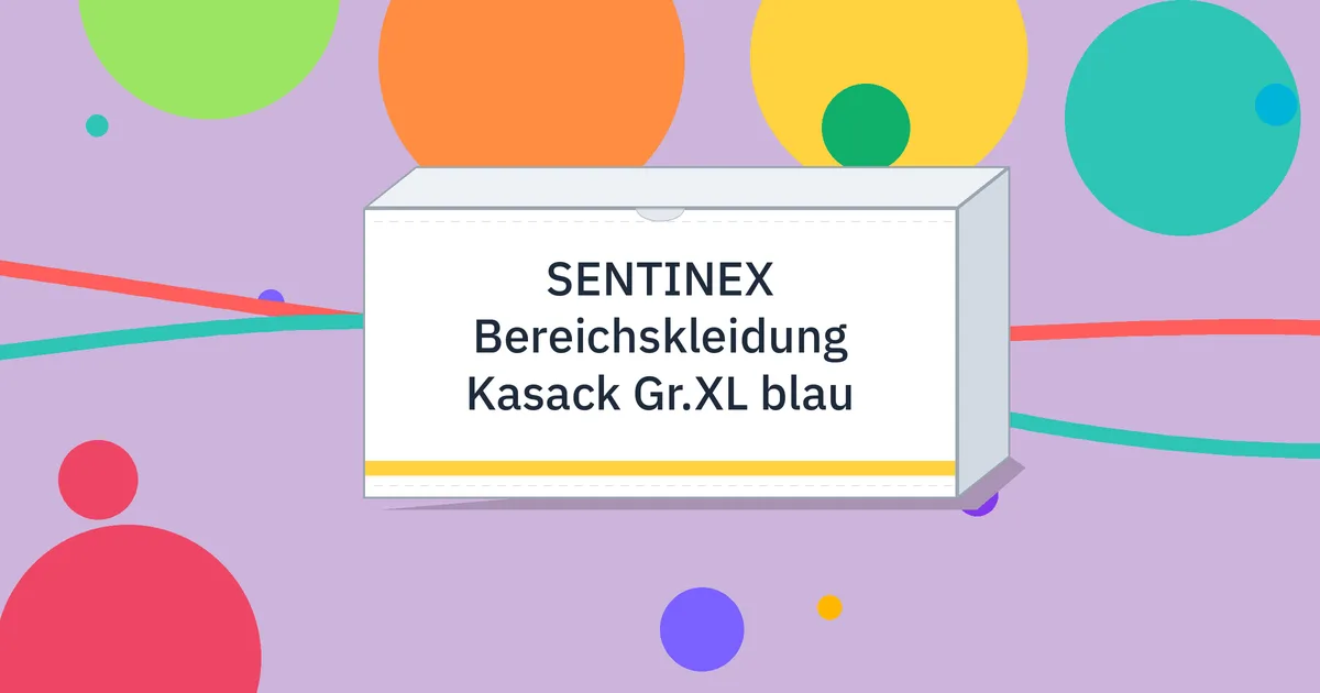 Symbolbild: Packung mit der Aufschrift SENTINEX Bereichskleidung Kasack Gr.XL blau (PZN 09285671) – Verfügbarkeit und Bezug in Apotheken in Frankfurt am Main