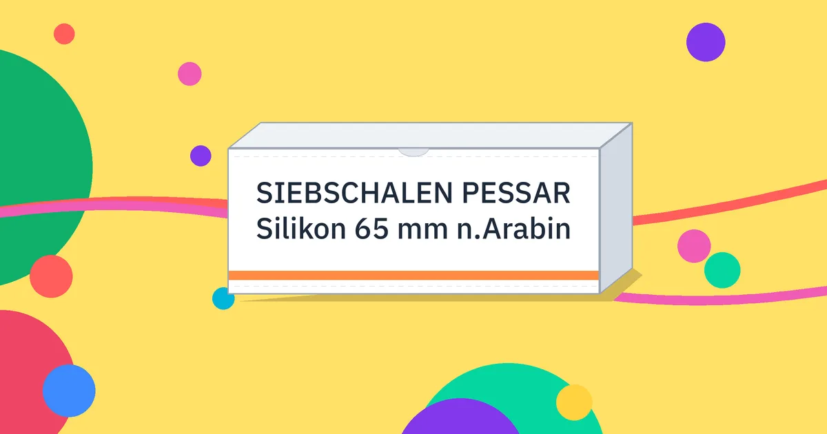 Symbolbild: Packung mit der Aufschrift SIEBSCHALEN PESSAR Silikon 65 mm n.Arabin (PZN 00242016) – Verfügbarkeit und Bezug in Apotheken in Frankfurt am Main