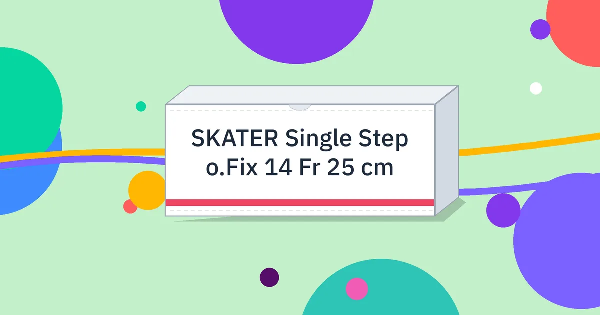 Symbolbild: Packung mit der Aufschrift SKATER Single Step o.Fix 14 Fr 25 cm (PZN 06770070) – Verfügbarkeit und Bezug in Apotheken in Frankfurt am Main