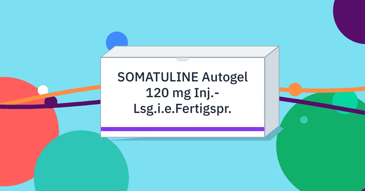 Symbolbild: Packung mit der Aufschrift SOMATULINE Autogel 120 mg Inj.-Lsg.i.e.Fertigspr. (PZN 19491667) – Verfügbarkeit und Bezug in Apotheken in Frankfurt am Main