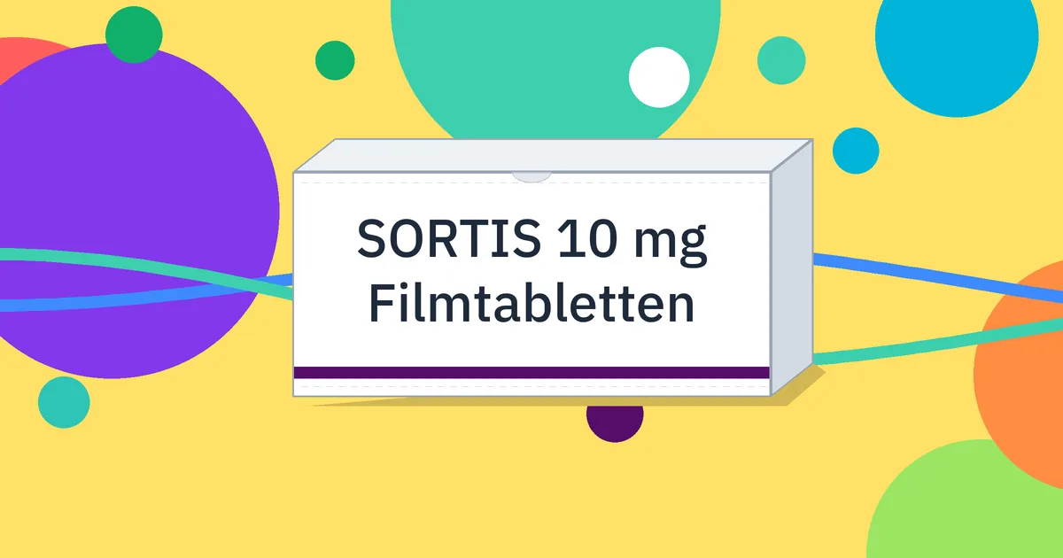 Symbolbild: Packung mit der Aufschrift SORTIS 10 mg Filmtabletten (PZN 10317873) – Verfügbarkeit und Bezug in Apotheken in Frankfurt am Main