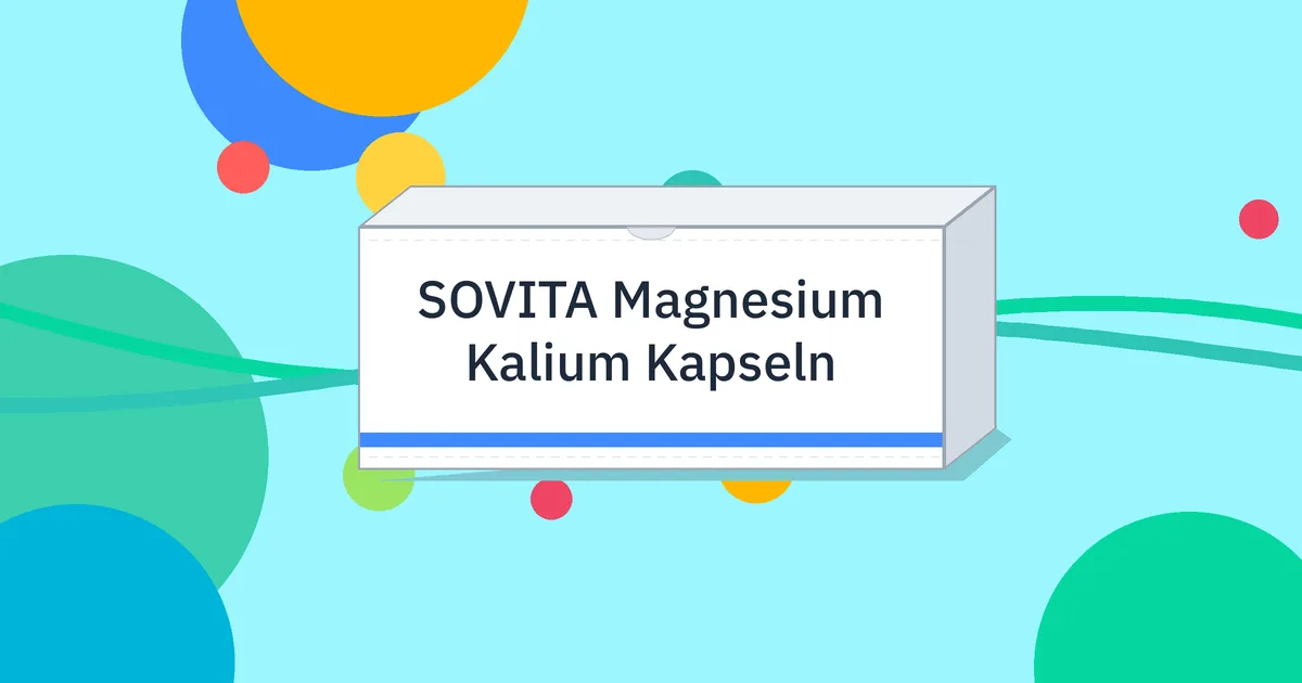 Symbolbild: Packung mit der Aufschrift SOVITA Magnesium Kalium Kapseln (PZN 11589906) – Verfügbarkeit und Bezug in Apotheken in Frankfurt am Main
