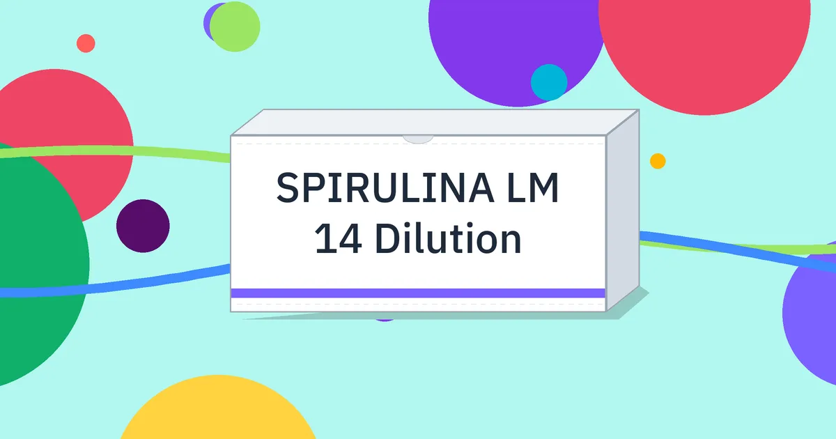 Symbolbild: Packung mit der Aufschrift SPIRULINA LM 14 Dilution (PZN 13682768) – Verfügbarkeit und Bezug in Apotheken in Frankfurt am Main
