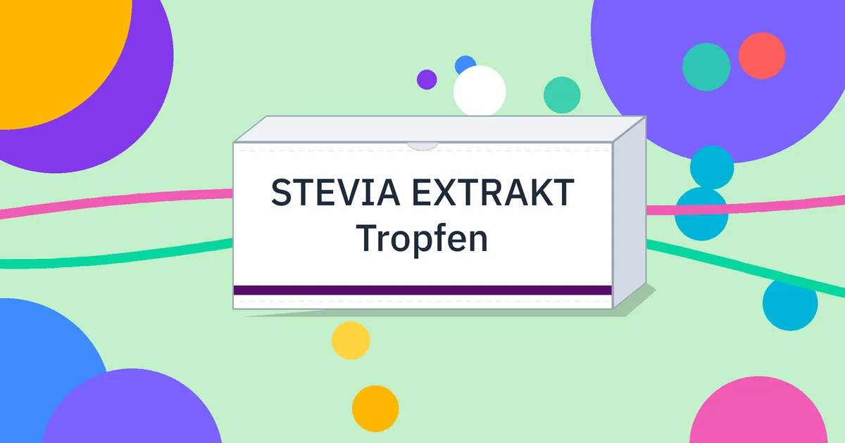 Symbolbild: Packung mit der Aufschrift STEVIA EXTRAKT Tropfen (PZN 16396922) – Verfügbarkeit und Bezug in Apotheken in Frankfurt am Main