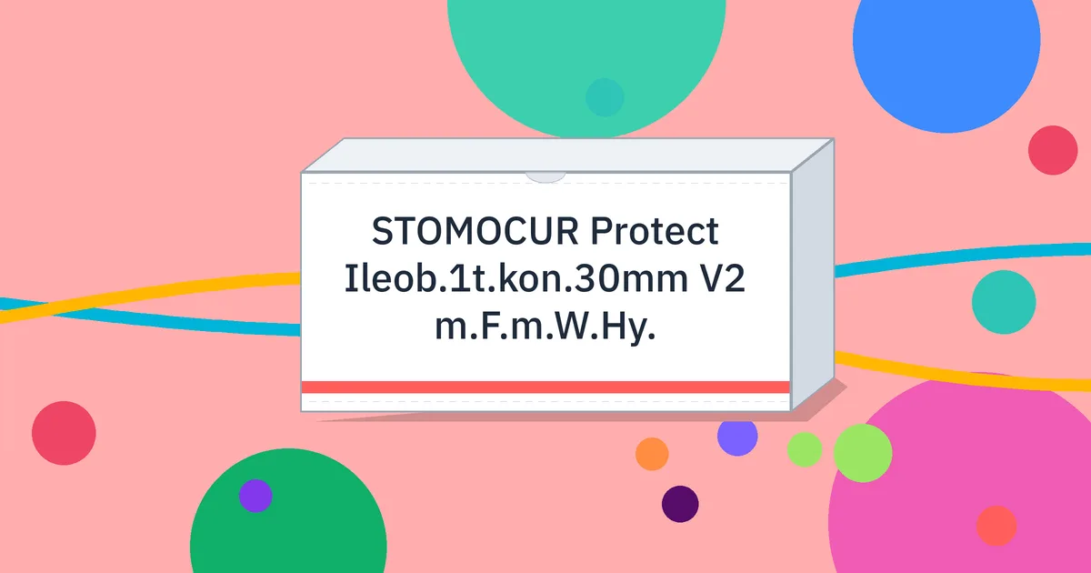 Symbolbild: Packung mit der Aufschrift STOMOCUR Protect Ileob.1t.kon.30mm V2 m.F.m.W.Hy. (PZN 14360216) – Verfügbarkeit und Bezug in Apotheken in Frankfurt am Main