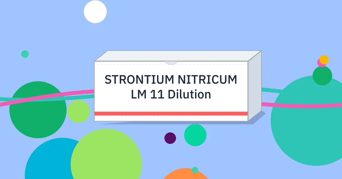 Symbolbild: Packung mit der Aufschrift STRONTIUM NITRICUM LM 11 Dilution (PZN 13204388) – Verfügbarkeit und Bezug in Apotheken in Frankfurt am Main