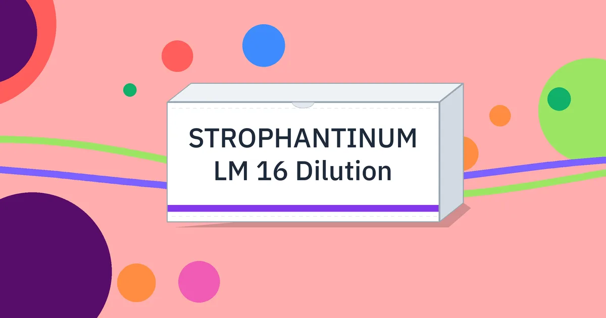 Symbolbild: Packung mit der Aufschrift STROPHANTINUM LM 16 Dilution (PZN 13684649) – Verfügbarkeit und Bezug in Apotheken in Frankfurt am Main