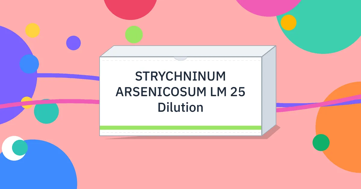 Symbolbild: Packung mit der Aufschrift STRYCHNINUM ARSENICOSUM LM 25 Dilution (PZN 13205979) – Verfügbarkeit und Bezug in Apotheken in Frankfurt am Main