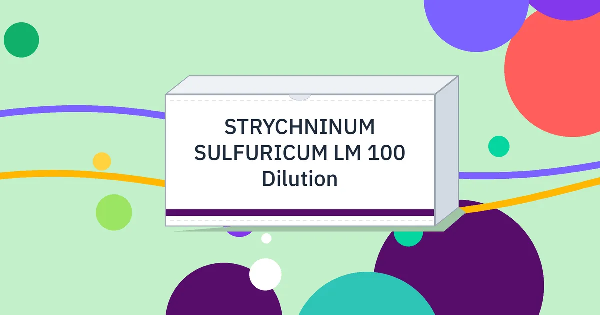 Symbolbild: Packung mit der Aufschrift STRYCHNINUM SULFURICUM LM 100 Dilution (PZN 13208446) – Verfügbarkeit und Bezug in Apotheken in Frankfurt am Main
