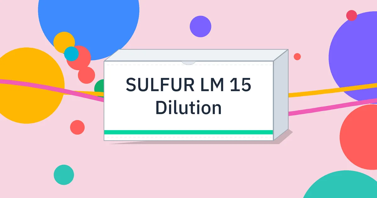 Symbolbild: Packung mit der Aufschrift SULFUR LM 15 Dilution (PZN 13210006) – Verfügbarkeit und Bezug in Apotheken in Frankfurt am Main