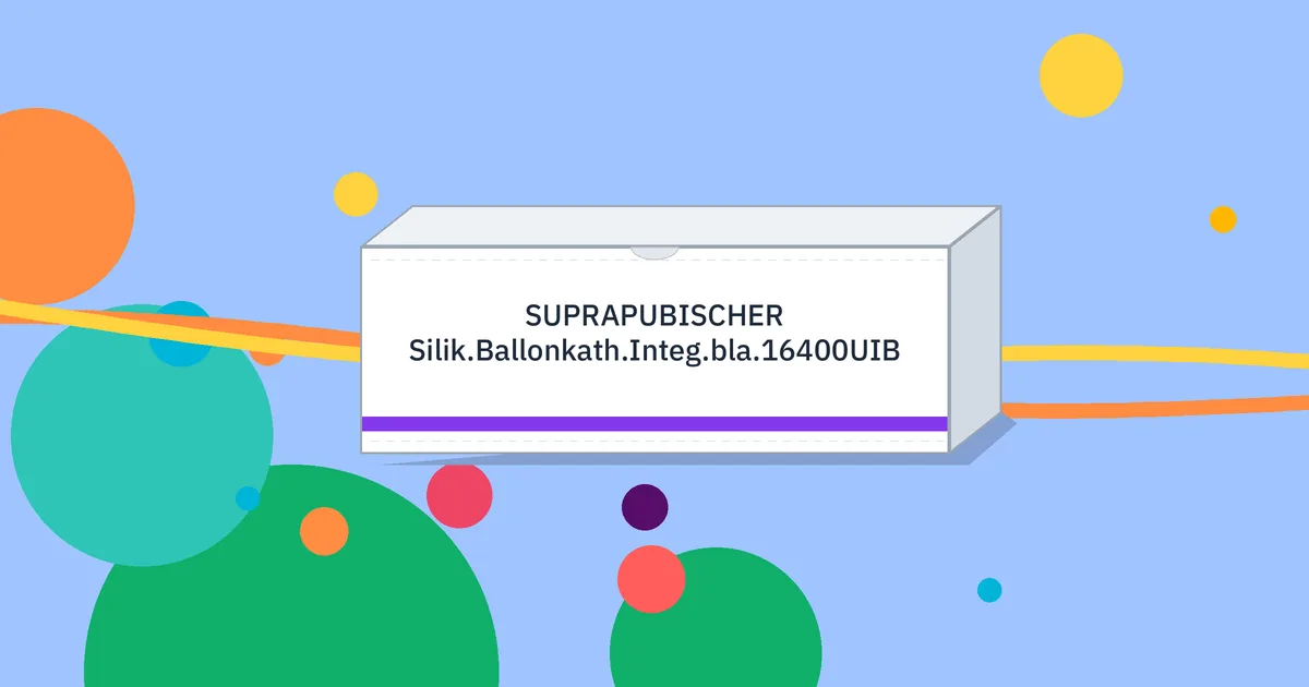 Symbolbild: Packung mit der Aufschrift SUPRAPUBISCHER Silik.Ballonkath.Integ.bla.16400UIB (PZN 07652906) – Verfügbarkeit und Bezug in Apotheken in Frankfurt am Main
