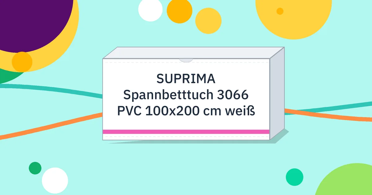 Symbolbild: Packung mit der Aufschrift SUPRIMA Spannbetttuch 3066 PVC 100x200 cm weiß (PZN 07331562) – Verfügbarkeit und Bezug in Apotheken in Frankfurt am Main