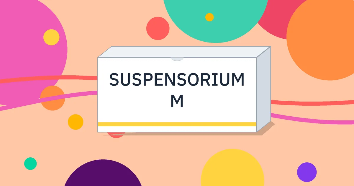 Symbolbild: Packung mit der Aufschrift SUSPENSORIUM M (PZN 19072232) – Verfügbarkeit und Bezug in Apotheken in Frankfurt am Main