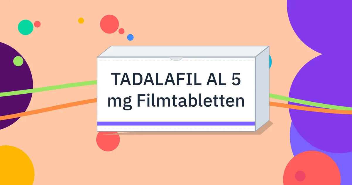 Symbolbild: Packung mit der Aufschrift TADALAFIL AL 5 mg Filmtabletten (PZN 13231847) – Verfügbarkeit und Bezug in Apotheken in Frankfurt am Main