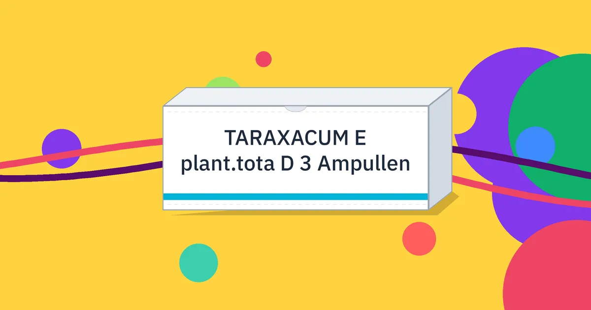 Symbolbild: Packung mit der Aufschrift TARAXACUM E plant.tota D 3 Ampullen (PZN 02891339) – Verfügbarkeit und Bezug in Apotheken in Frankfurt am Main