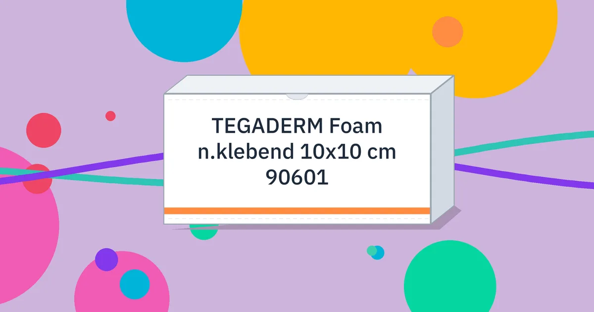 Symbolbild: Packung mit der Aufschrift TEGADERM Foam n.klebend 10x10 cm 90601 (PZN 08453907) – Verfügbarkeit und Bezug in Apotheken in Frankfurt am Main