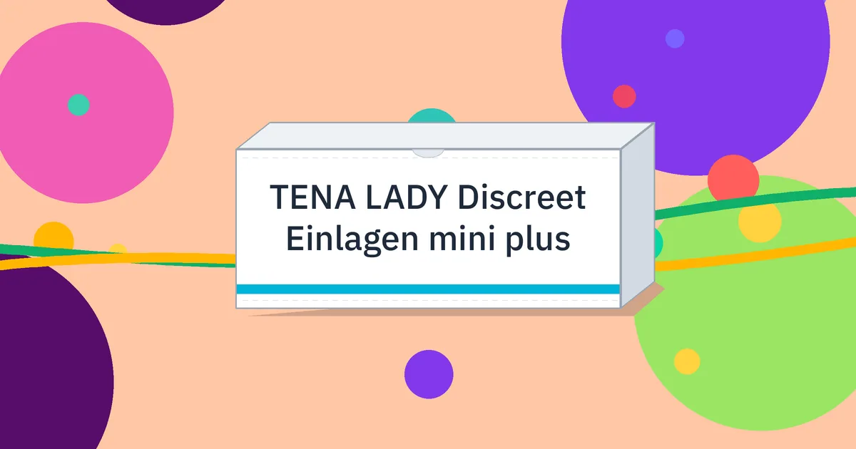 Symbolbild: Packung mit der Aufschrift TENA LADY Discreet Einlagen mini plus (PZN 17851073) – Verfügbarkeit und Bezug in Apotheken in Frankfurt am Main