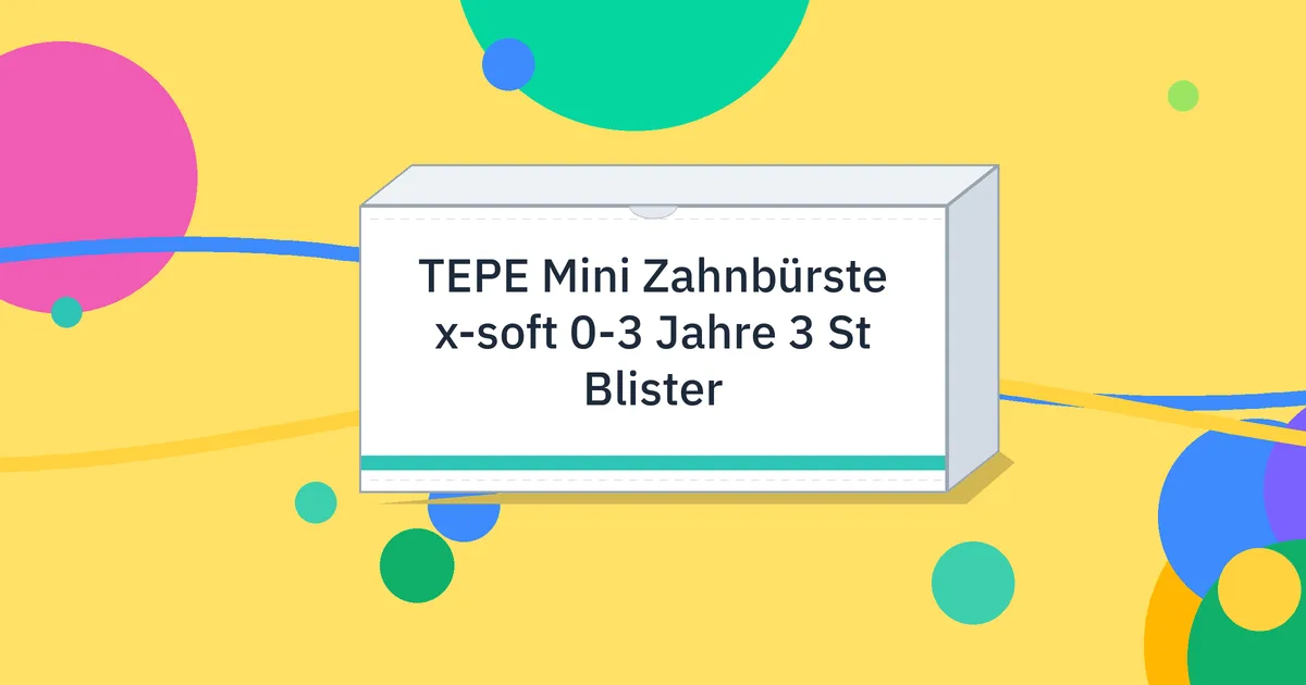 Symbolbild: Packung mit der Aufschrift TEPE Mini Zahnbürste x-soft 0-3 Jahre 3 St Blister (PZN 18228815) – Verfügbarkeit und Bezug in Apotheken in Frankfurt am Main