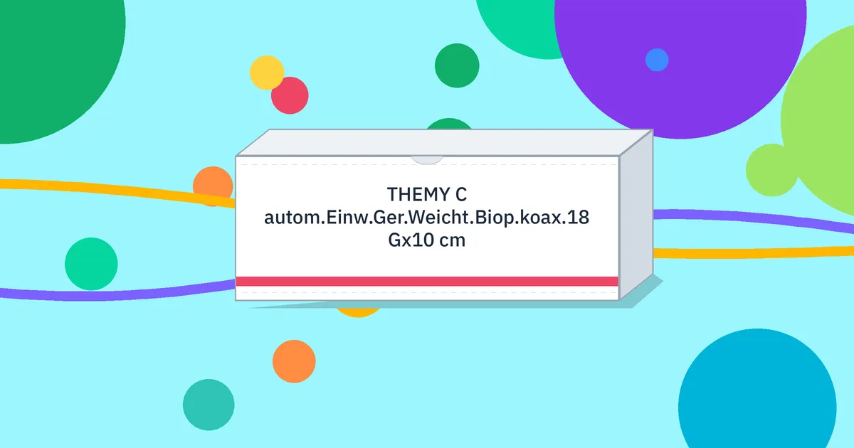 Symbolbild: Packung mit der Aufschrift THEMY C autom.Einw.Ger.Weicht.Biop.koax.18 Gx10 cm (PZN 19737631) – Verfügbarkeit und Bezug in Apotheken in Frankfurt am Main