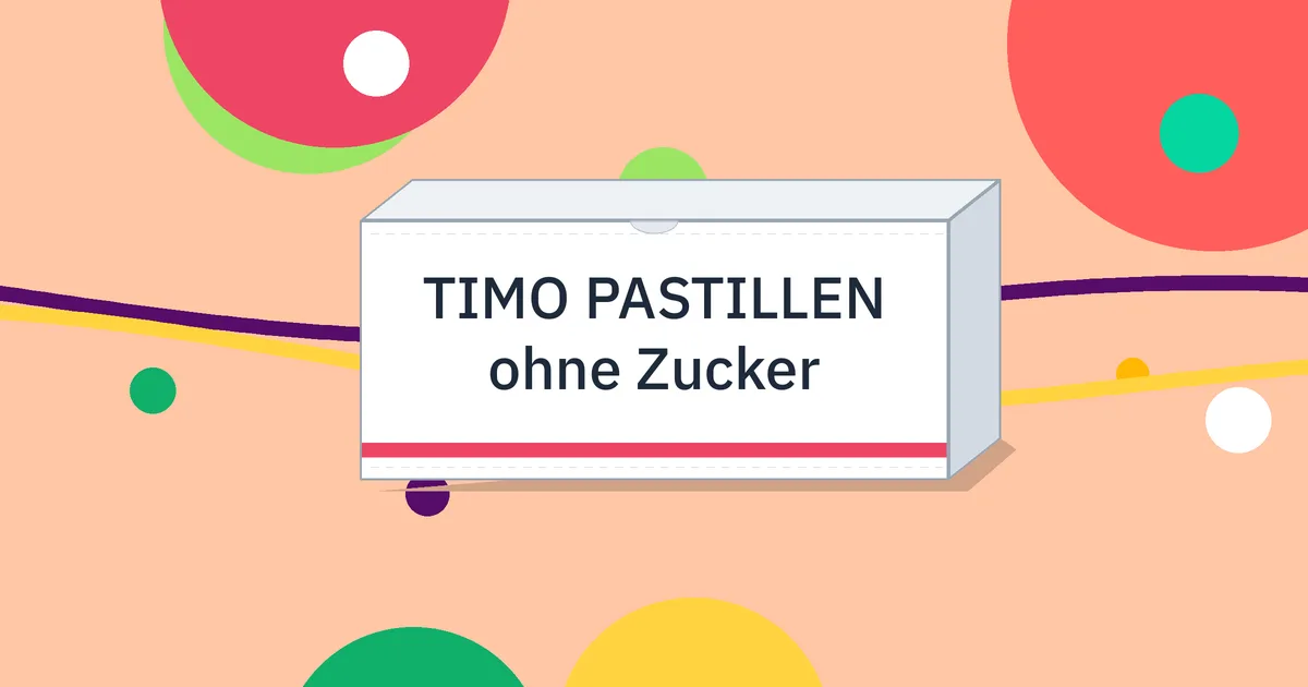 Symbolbild: Packung mit der Aufschrift TIMO PASTILLEN ohne Zucker (PZN 03528262) – Verfügbarkeit und Bezug in Apotheken in Frankfurt am Main