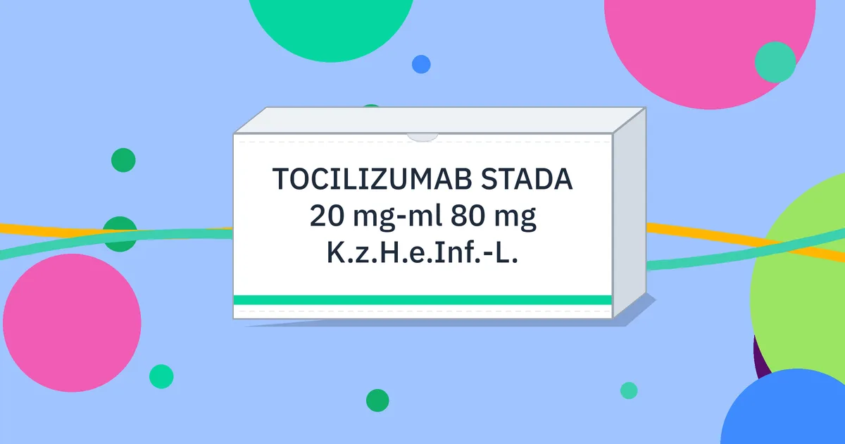 Symbolbild: Packung mit der Aufschrift TOCILIZUMAB STADA 20 mg-ml 80 mg K.z.H.e.Inf.-L. (PZN 20225422) – Verfügbarkeit und Bezug in Apotheken in Frankfurt am Main