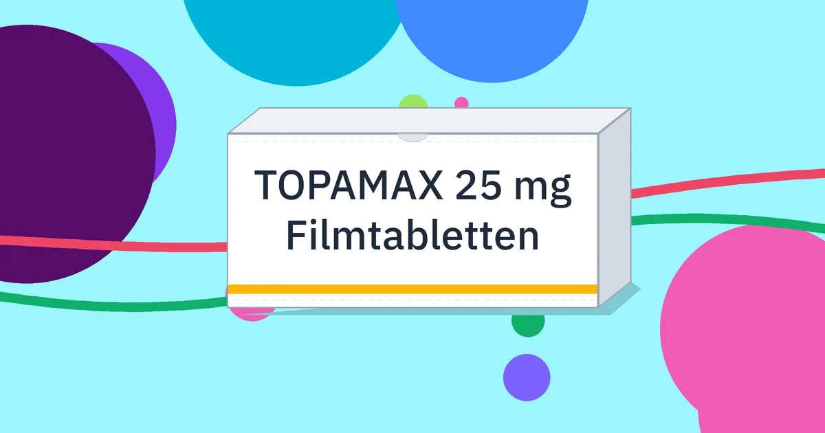 Symbolbild: Packung mit der Aufschrift TOPAMAX 25 mg Filmtabletten (PZN 01266958) – Verfügbarkeit und Bezug in Apotheken in Frankfurt am Main