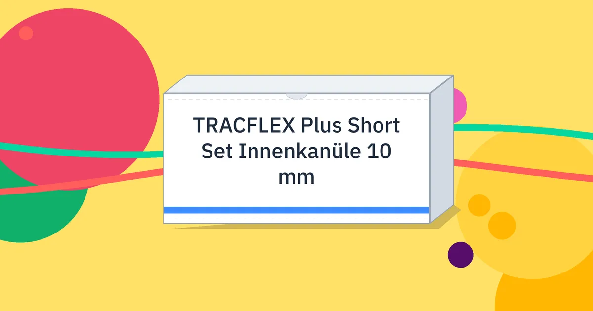 Symbolbild: Packung mit der Aufschrift TRACFLEX Plus Short Set Innenkanüle 10 mm (PZN 20934153) – Verfügbarkeit und Bezug in Apotheken in Frankfurt am Main
