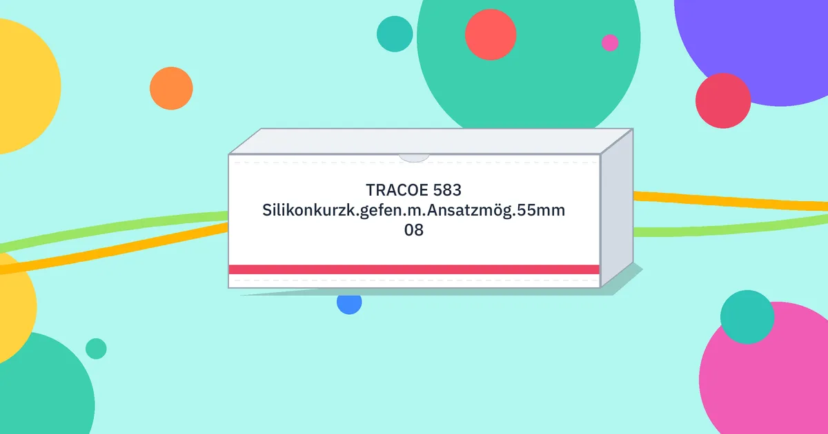 Symbolbild: Packung mit der Aufschrift TRACOE 583 Silikonkurzk.gefen.m.Ansatzmög.55mm 08 (PZN 05881471) – Verfügbarkeit und Bezug in Apotheken in Frankfurt am Main