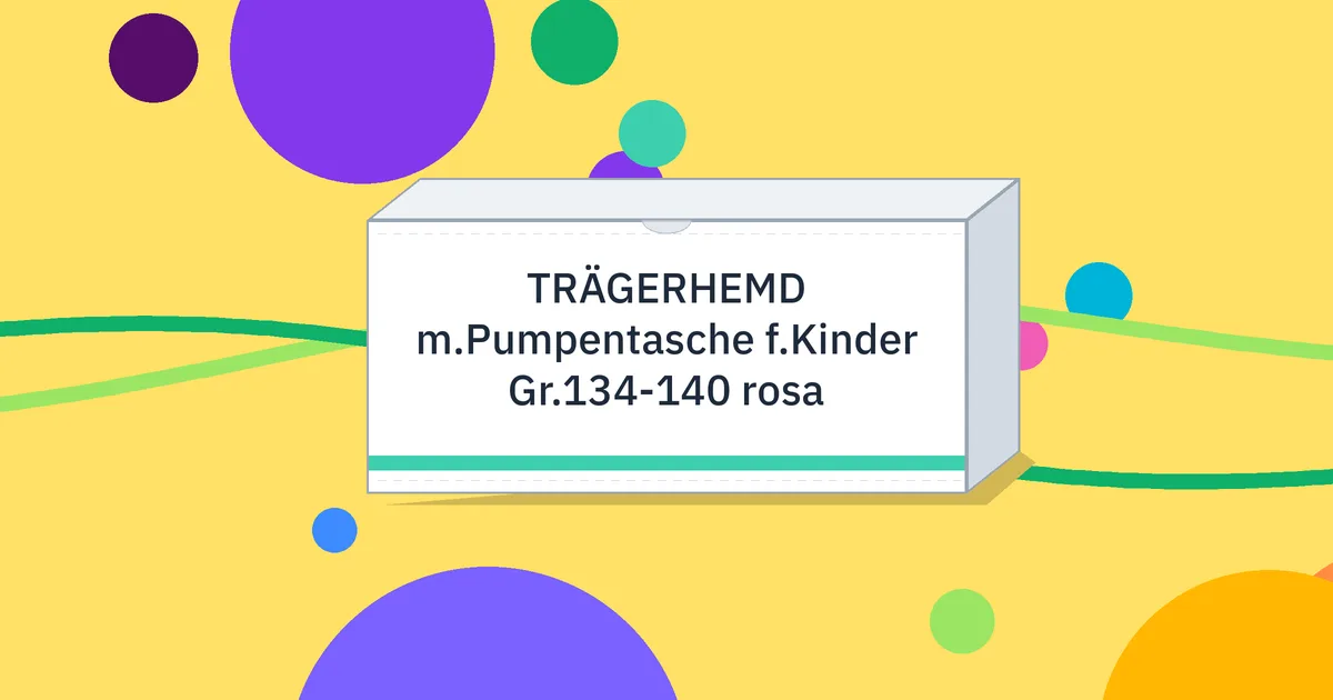 Symbolbild: Packung mit der Aufschrift TRÄGERHEMD m.Pumpentasche f.Kinder Gr.134-140 rosa (PZN 11553015) – Verfügbarkeit und Bezug in Apotheken in Frankfurt am Main