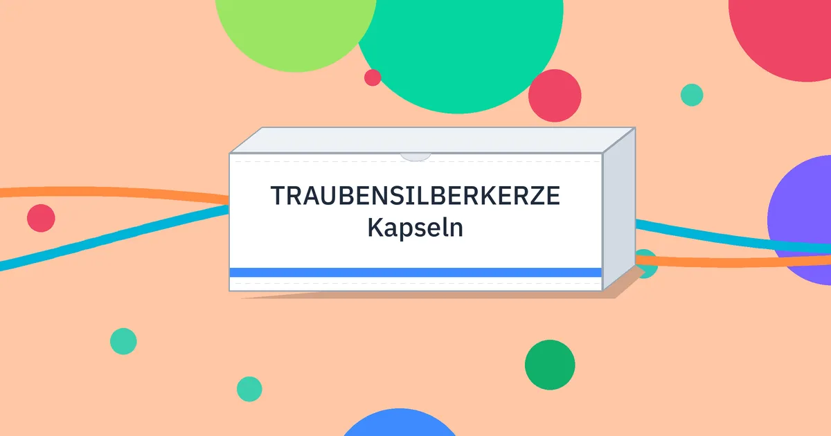 Symbolbild: Packung mit der Aufschrift TRAUBENSILBERKERZE Kapseln (PZN 07335666) – Verfügbarkeit und Bezug in Apotheken in Frankfurt am Main
