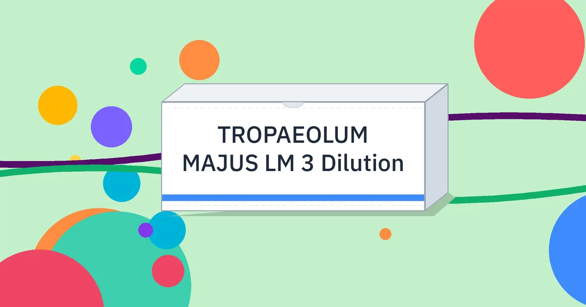 Symbolbild: Packung mit der Aufschrift TROPAEOLUM MAJUS LM 3 Dilution (PZN 13252909) – Verfügbarkeit und Bezug in Apotheken in Frankfurt am Main
