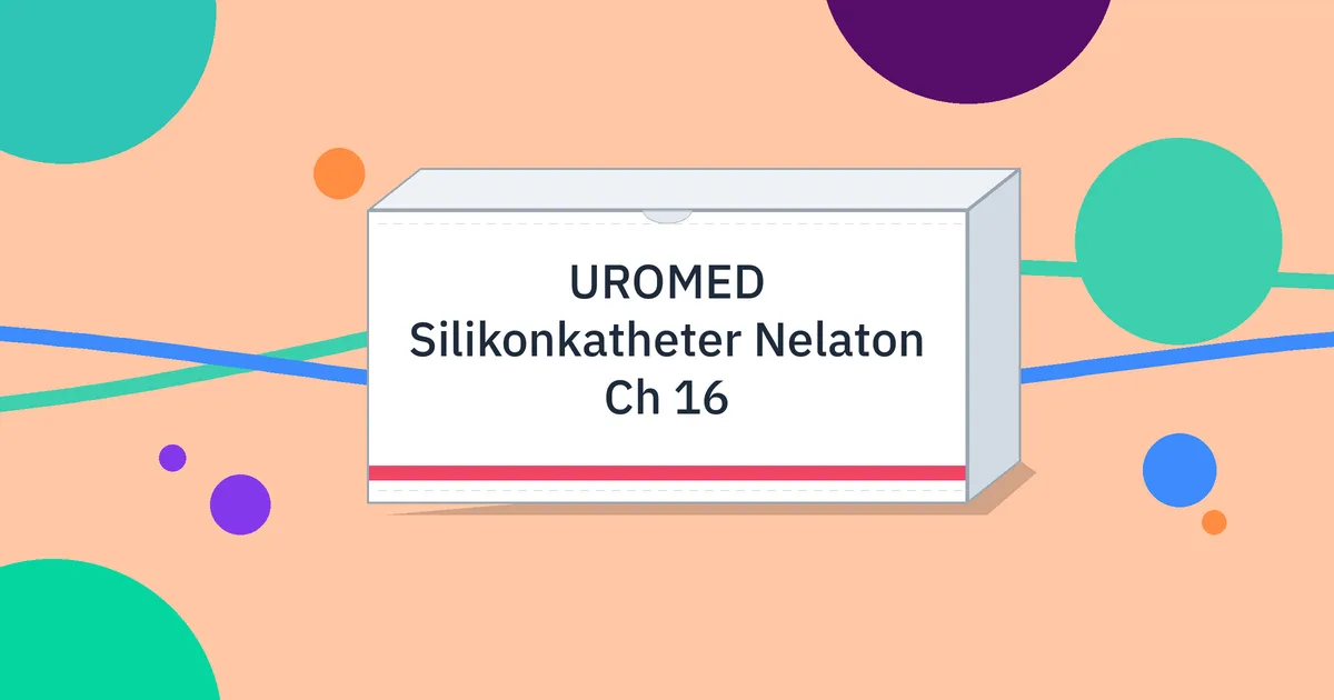Symbolbild: Packung mit der Aufschrift UROMED Silikonkatheter Nelaton Ch 16 (PZN 03164883) – Verfügbarkeit und Bezug in Apotheken in Frankfurt am Main