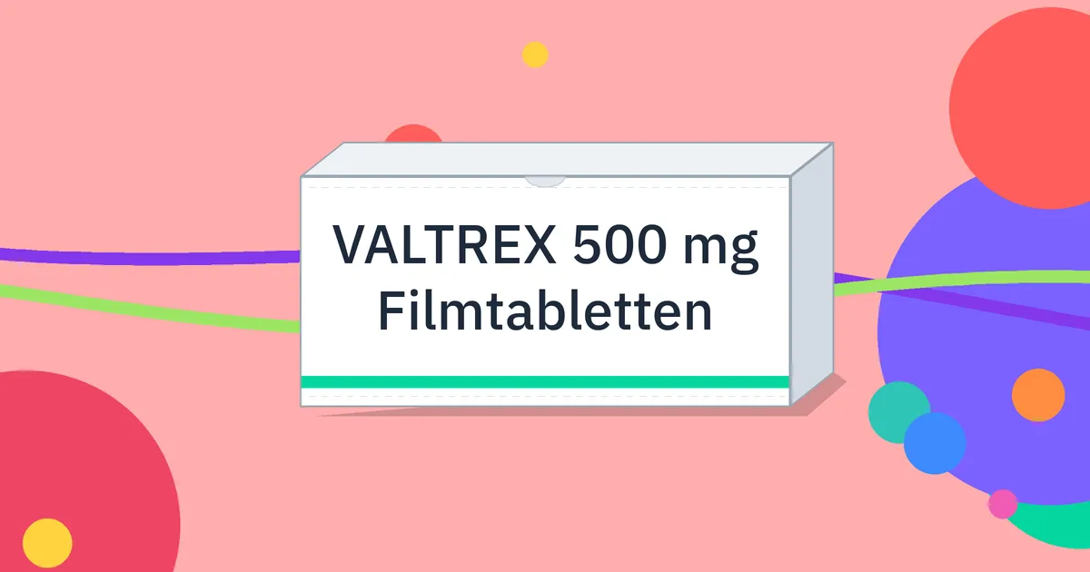 Symbolbild: Packung mit der Aufschrift VALTREX 500 mg Filmtabletten (PZN 01880411) – Verfügbarkeit und Bezug in Apotheken in Frankfurt am Main