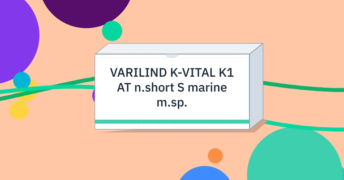 Symbolbild: Packung mit der Aufschrift VARILIND K-VITAL K1 AT n.short S marine m.sp. (PZN 20559910) – Verfügbarkeit und Bezug in Apotheken in Frankfurt am Main