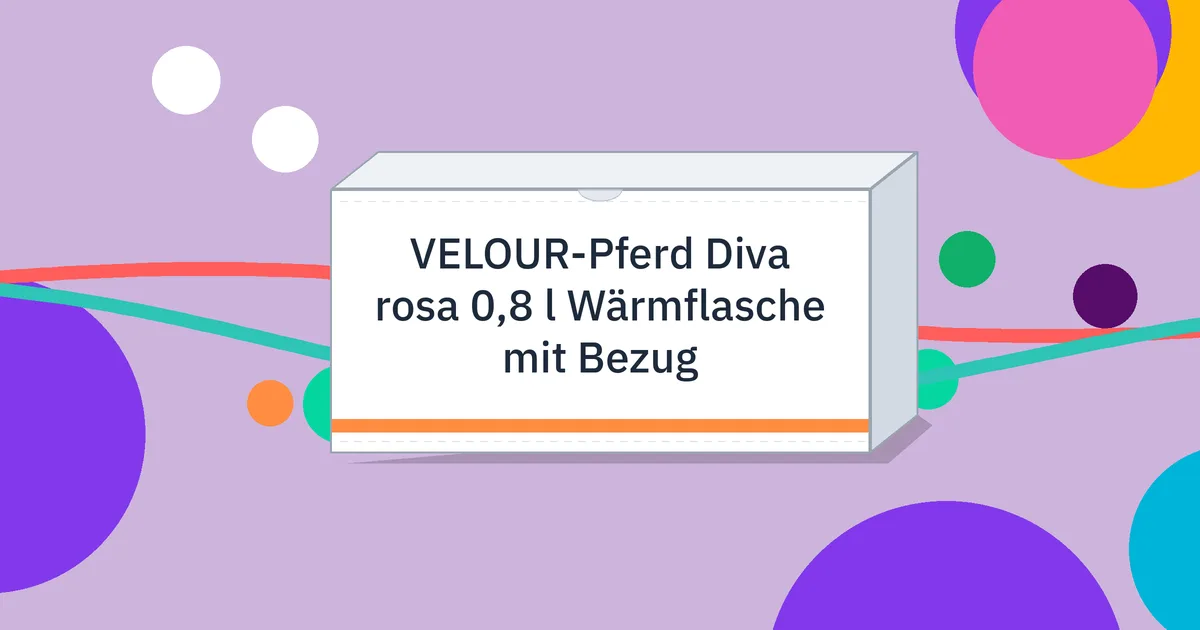 Symbolbild: Packung mit der Aufschrift VELOUR-Pferd Diva rosa 0,8 l Wärmflasche mit Bezug (PZN 10535699) – Verfügbarkeit und Bezug in Apotheken in Frankfurt am Main