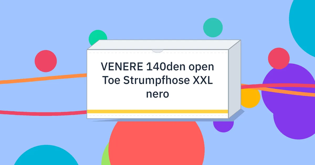 Symbolbild: Packung mit der Aufschrift VENERE 140den open Toe Strumpfhose XXL nero (PZN 16173990) – Verfügbarkeit und Bezug in Apotheken in Frankfurt am Main