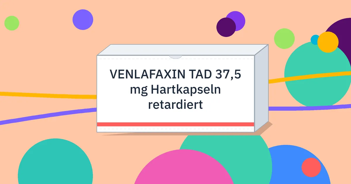 Symbolbild: Packung mit der Aufschrift VENLAFAXIN TAD 37,5 mg Hartkapseln retardiert (PZN 02568319) – Verfügbarkeit und Bezug in Apotheken in Frankfurt am Main