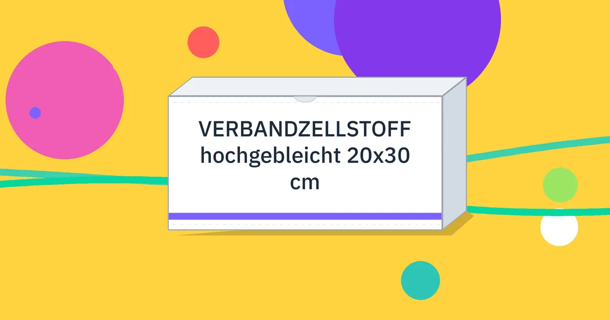Symbolbild: Packung mit der Aufschrift VERBANDZELLSTOFF hochgebleicht 20x30 cm (PZN 04045809) – Verfügbarkeit und Bezug in Apotheken in Frankfurt am Main