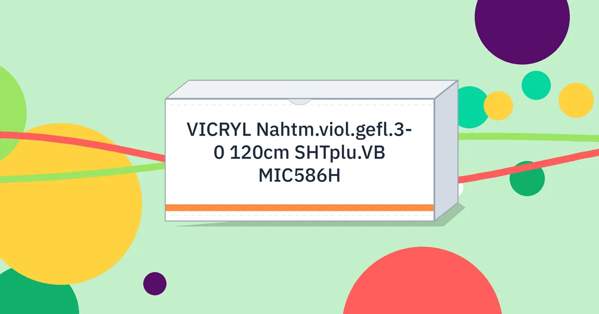 Symbolbild: Packung mit der Aufschrift VICRYL Nahtm.viol.gefl.3-0 120cm SHTplu.VB MIC586H (PZN 16257936) – Verfügbarkeit und Bezug in Apotheken in Frankfurt am Main