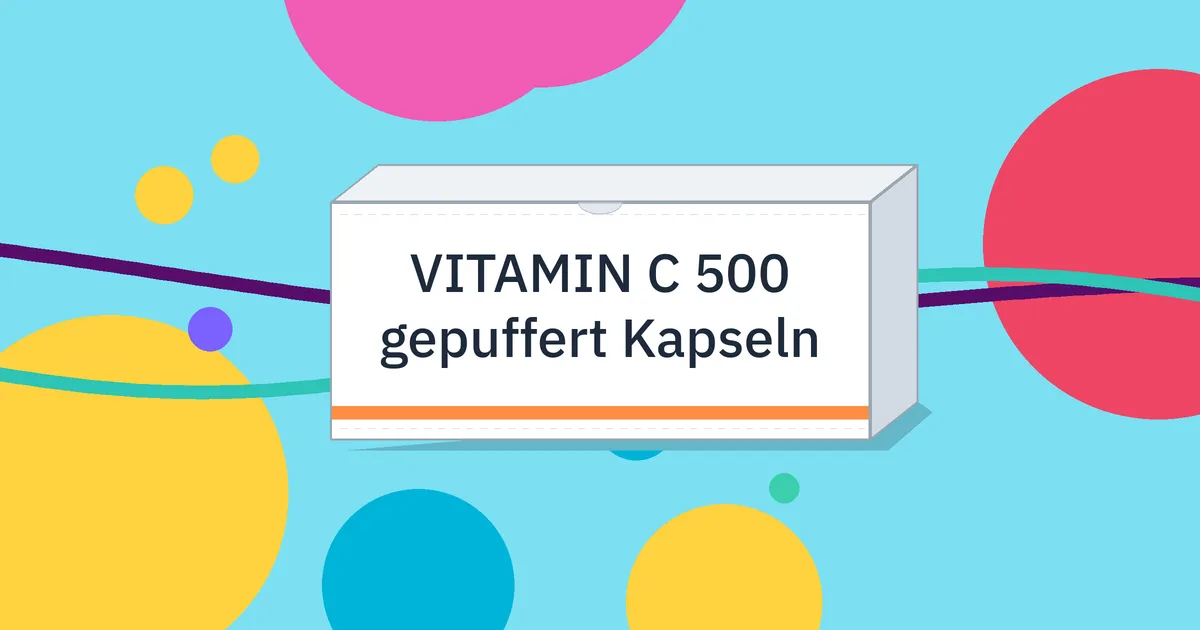 Symbolbild: Packung mit der Aufschrift VITAMIN C 500 gepuffert Kapseln (PZN 18666194) – Verfügbarkeit und Bezug in Apotheken in Frankfurt am Main