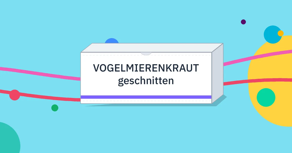 Symbolbild: Packung mit der Aufschrift VOGELMIERENKRAUT geschnitten (PZN 14031990) – Verfügbarkeit und Bezug in Apotheken in Frankfurt am Main