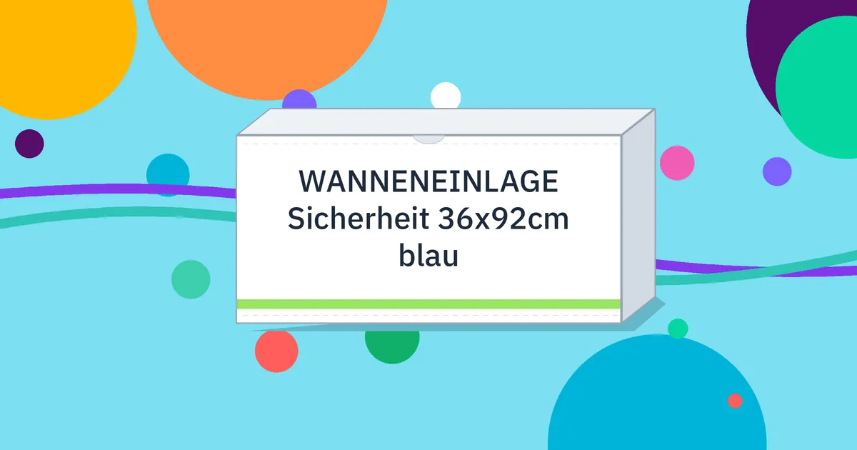 Symbolbild: Packung mit der Aufschrift WANNENEINLAGE Sicherheit 36x92cm blau (PZN 00902984) – Verfügbarkeit und Bezug in Apotheken in Frankfurt am Main