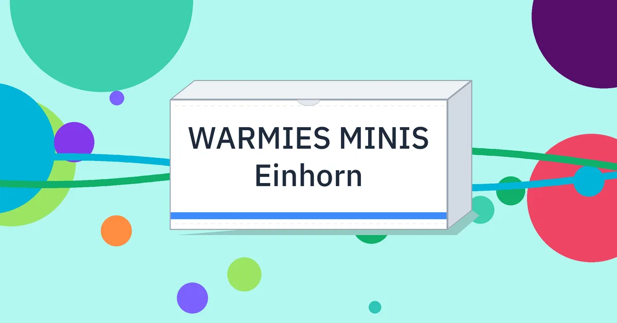 Symbolbild: Packung mit der Aufschrift WARMIES MINIS Einhorn (PZN 11684823) – Verfügbarkeit und Bezug in Apotheken in Frankfurt am Main