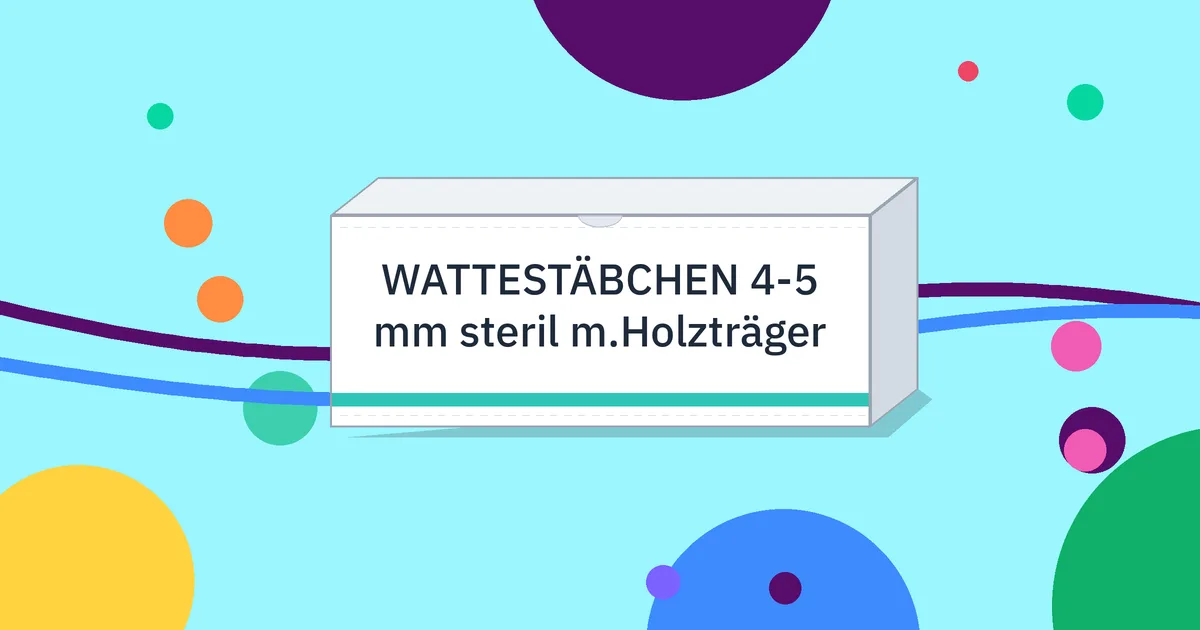 Symbolbild: Packung mit der Aufschrift WATTESTÄBCHEN 4-5 mm steril m.Holzträger (PZN 07101477) – Verfügbarkeit und Bezug in Apotheken in Frankfurt am Main