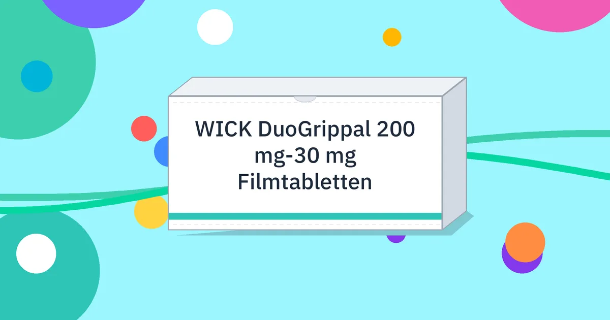 Symbolbild: Packung mit der Aufschrift WICK DuoGrippal 200 mg-30 mg Filmtabletten (PZN 10541435) – Verfügbarkeit und Bezug in Apotheken in Frankfurt am Main