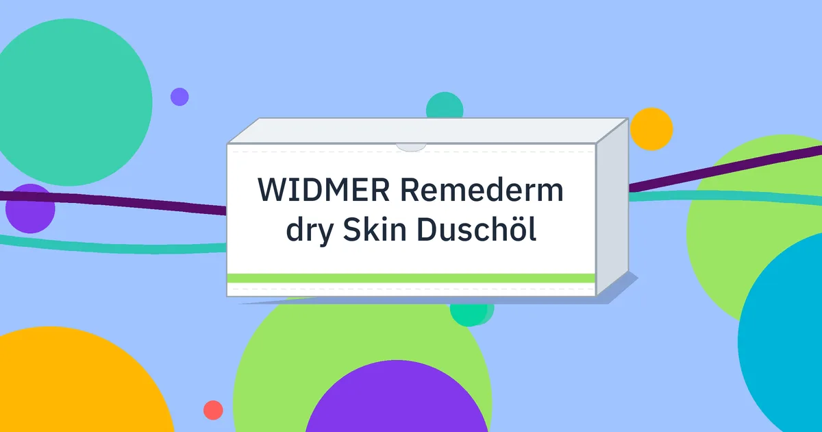 Symbolbild: Packung mit der Aufschrift WIDMER Remederm dry Skin Duschöl (PZN 19395946) – Verfügbarkeit und Bezug in Apotheken in Frankfurt am Main
